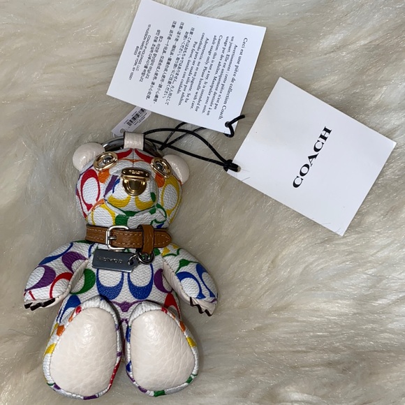Coach | Other | Coach Plush Pride Bear In Rainbow Signature | Poshmark